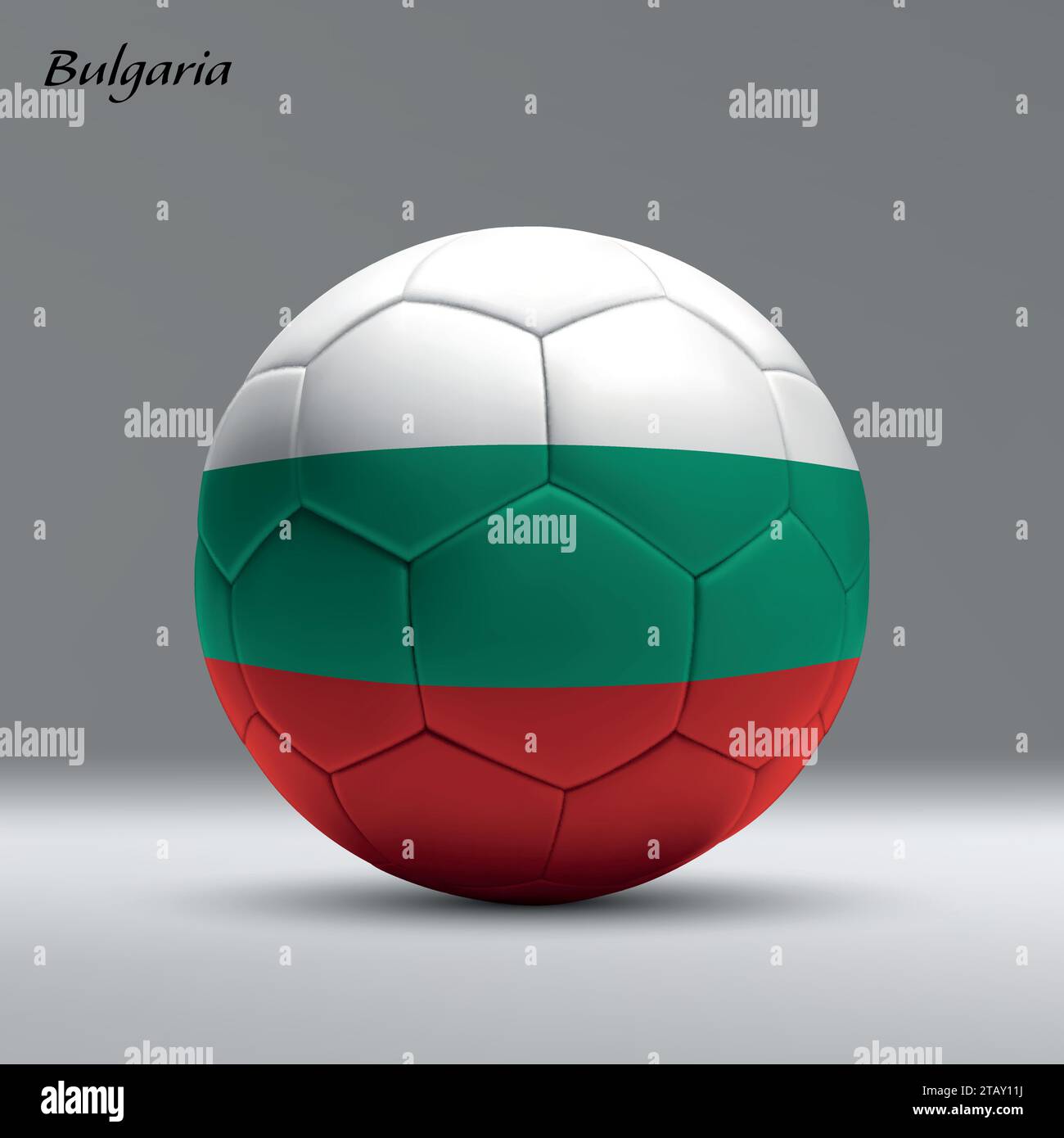 3d realistic soccer ball iwith flag of Bulgaria on studio background ...