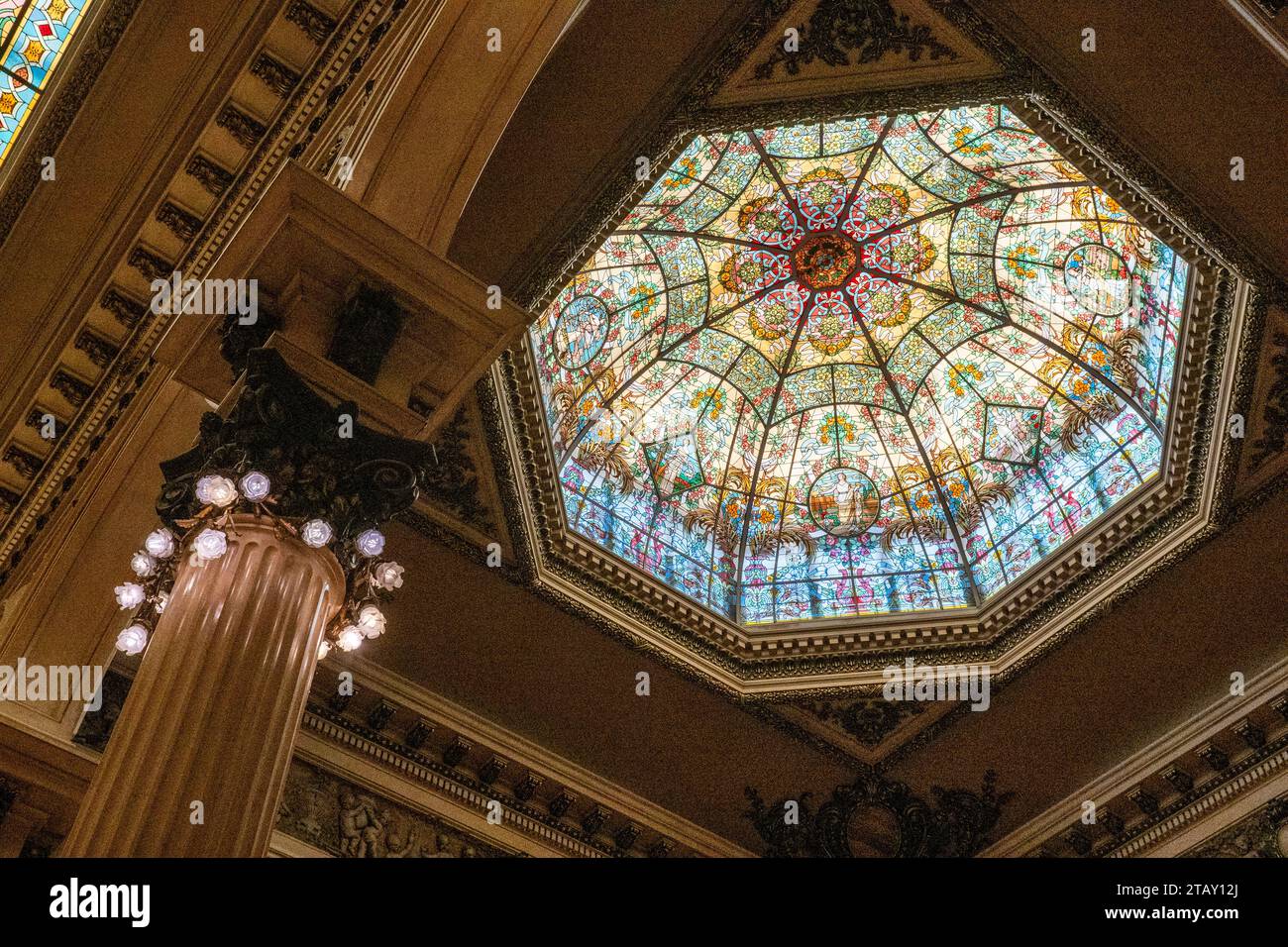 Argentina, Buenos Aires. The Teatro Colón, historic opera house is ...