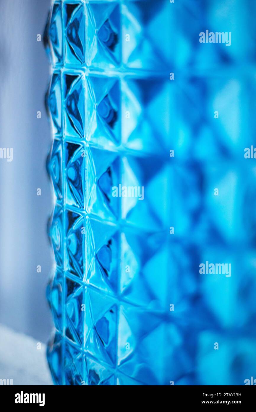 Bright blue glass wall unit. Design element. Image for layout, postcard ...