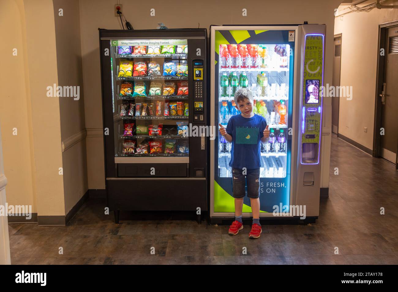 Vending machines at West Side YMCA Hostel, W63rd Street, New York City ...