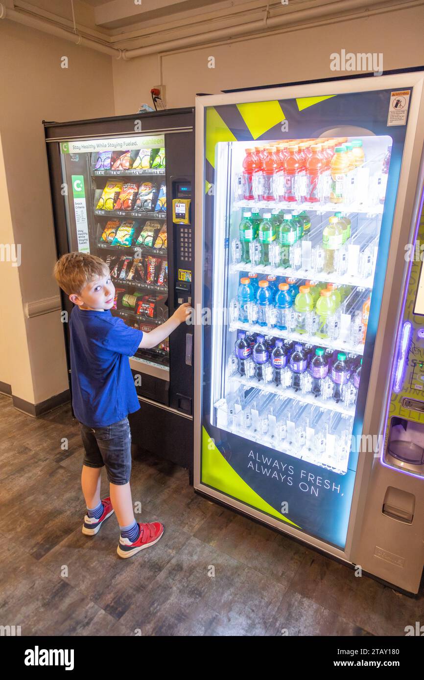 Vending machines at West Side YMCA Hostel, W63rd Street, New York City ...