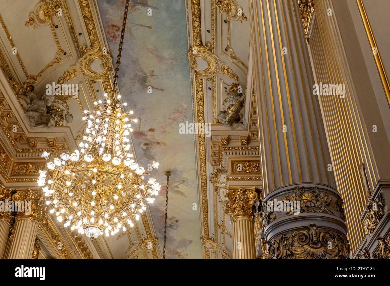 Argentina, Buenos Aires. The Teatro Colón, historic opera house is ...