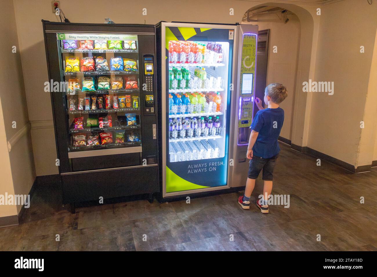 Vending machines at West Side YMCA Hostel, W63rd Street, New York City ...