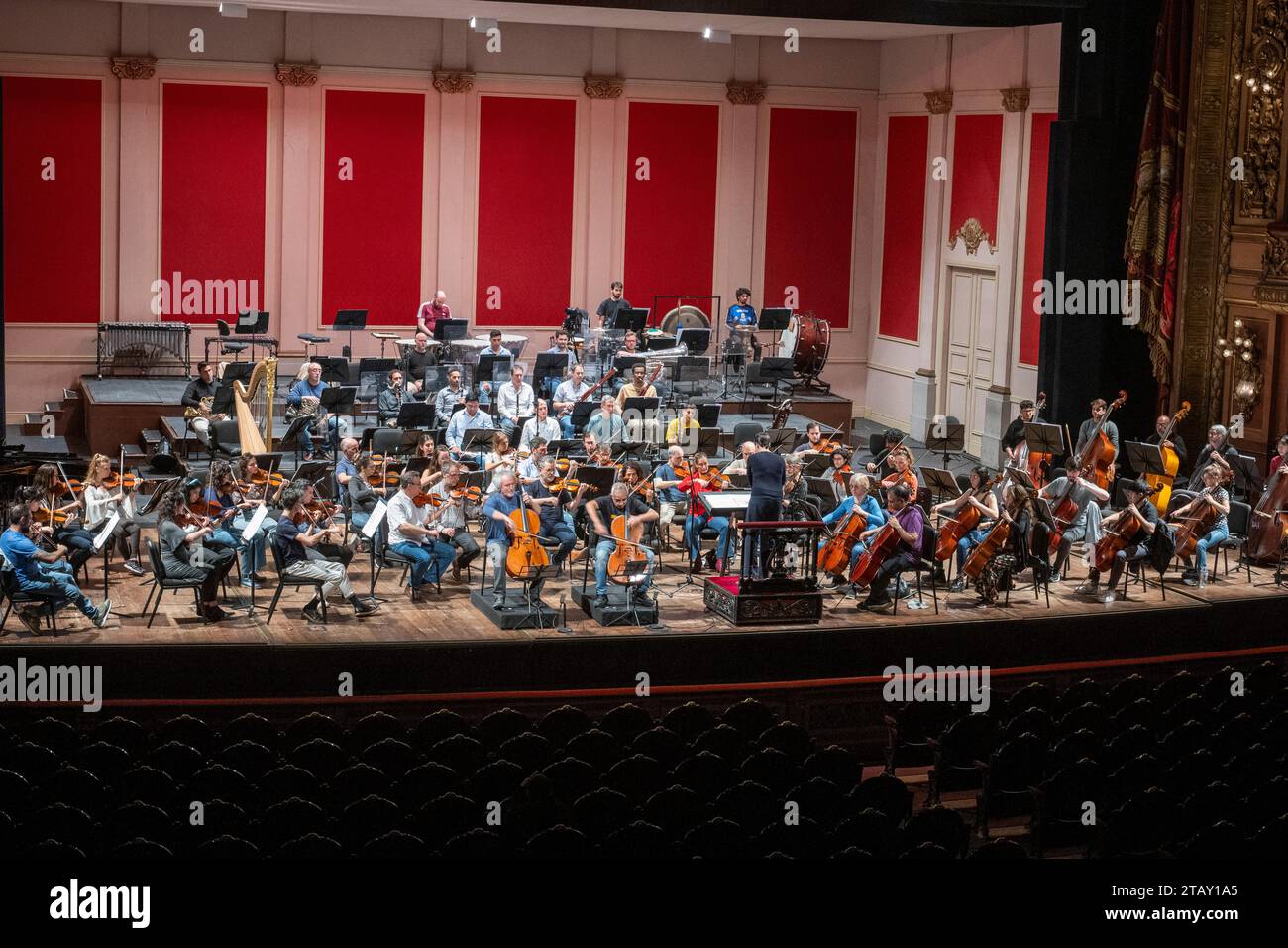 Argentina, Buenos Aires. The Teatro Colón, historic opera house is ...