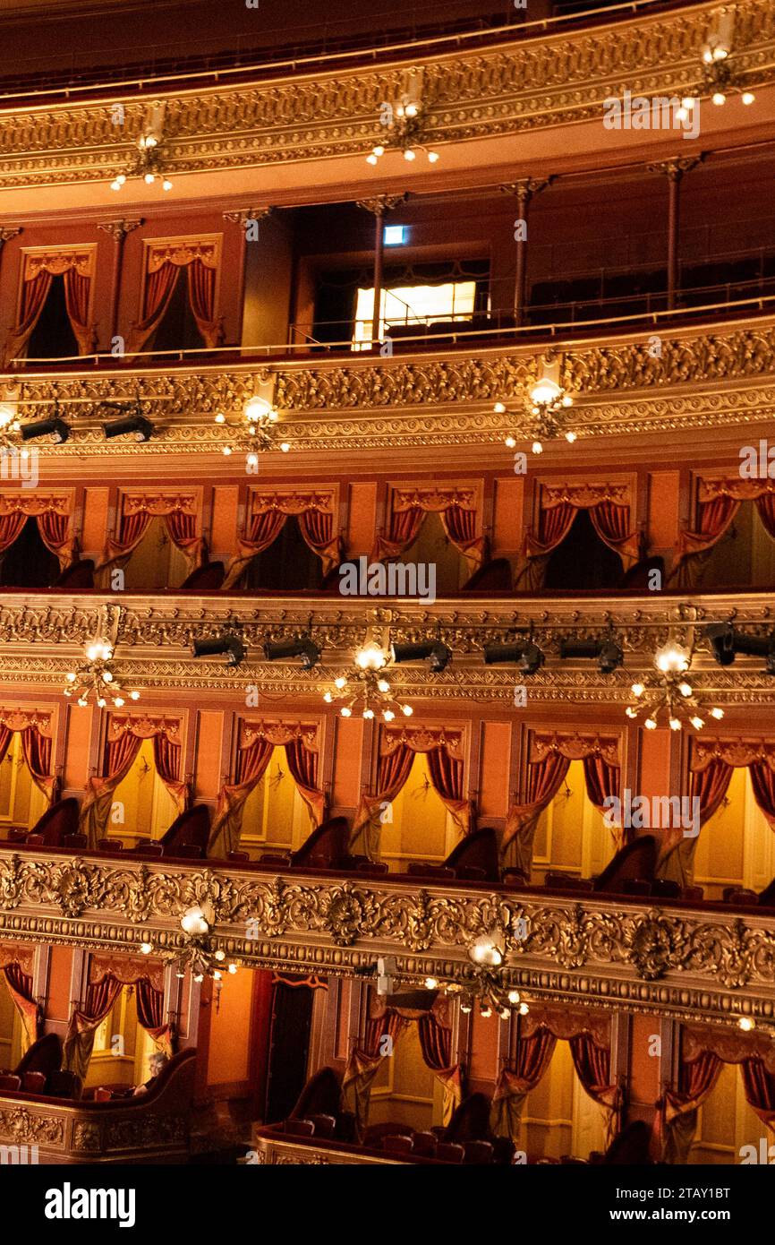 Argentina, Buenos Aires. The Teatro Colón, historic opera house is ...