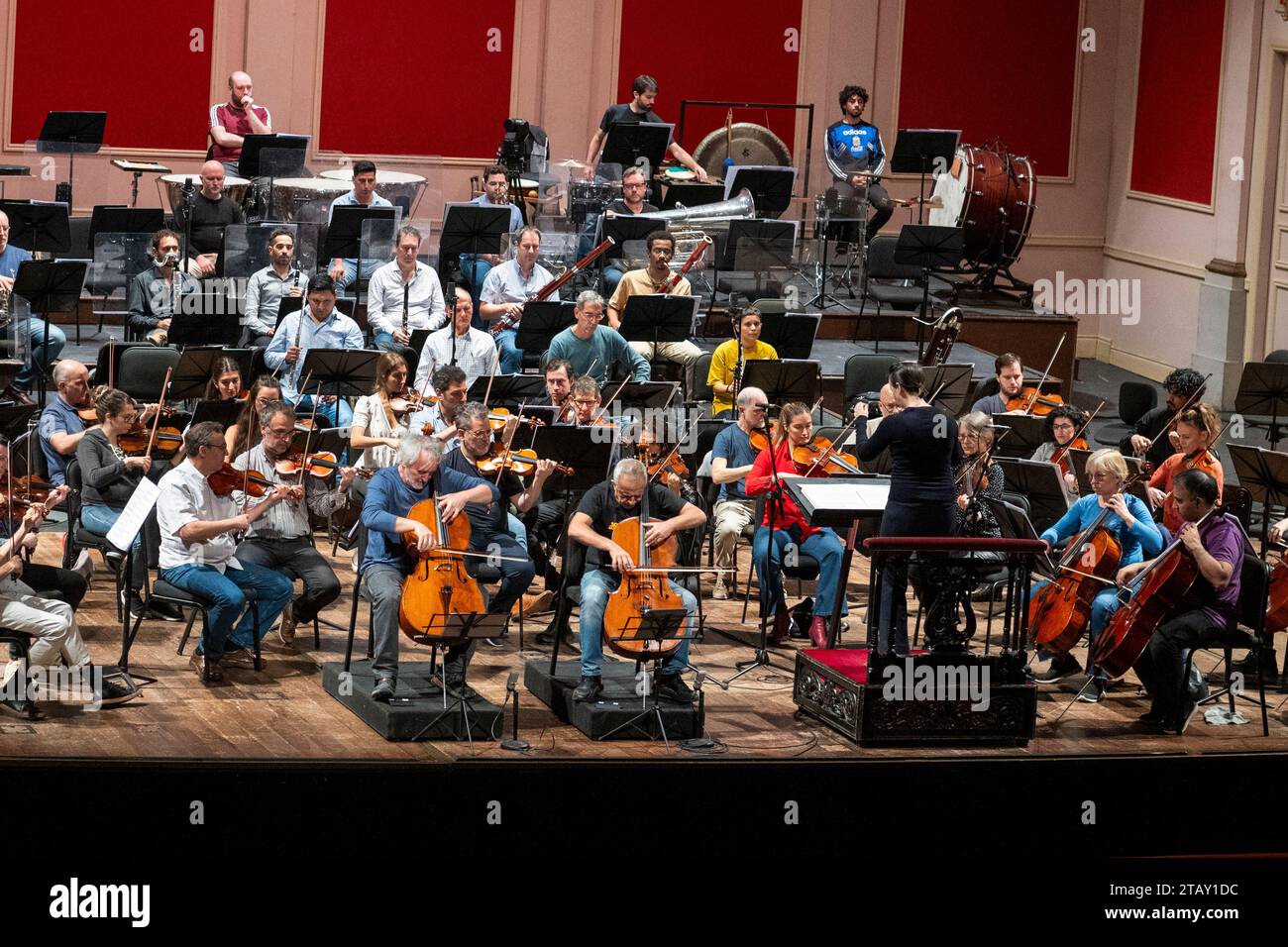 Argentina, Buenos Aires. The Teatro Colón, historic opera house is ...