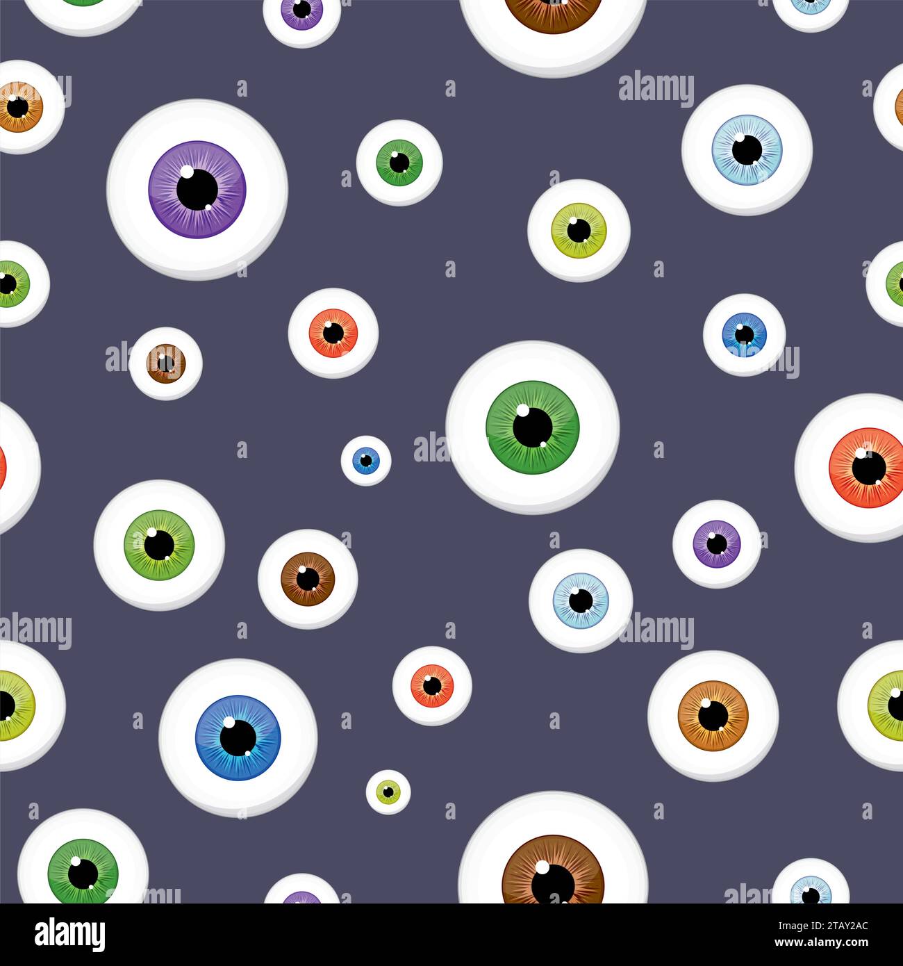 Eyes seamless pattern on blue background. Eyeballs iris concept vector ...