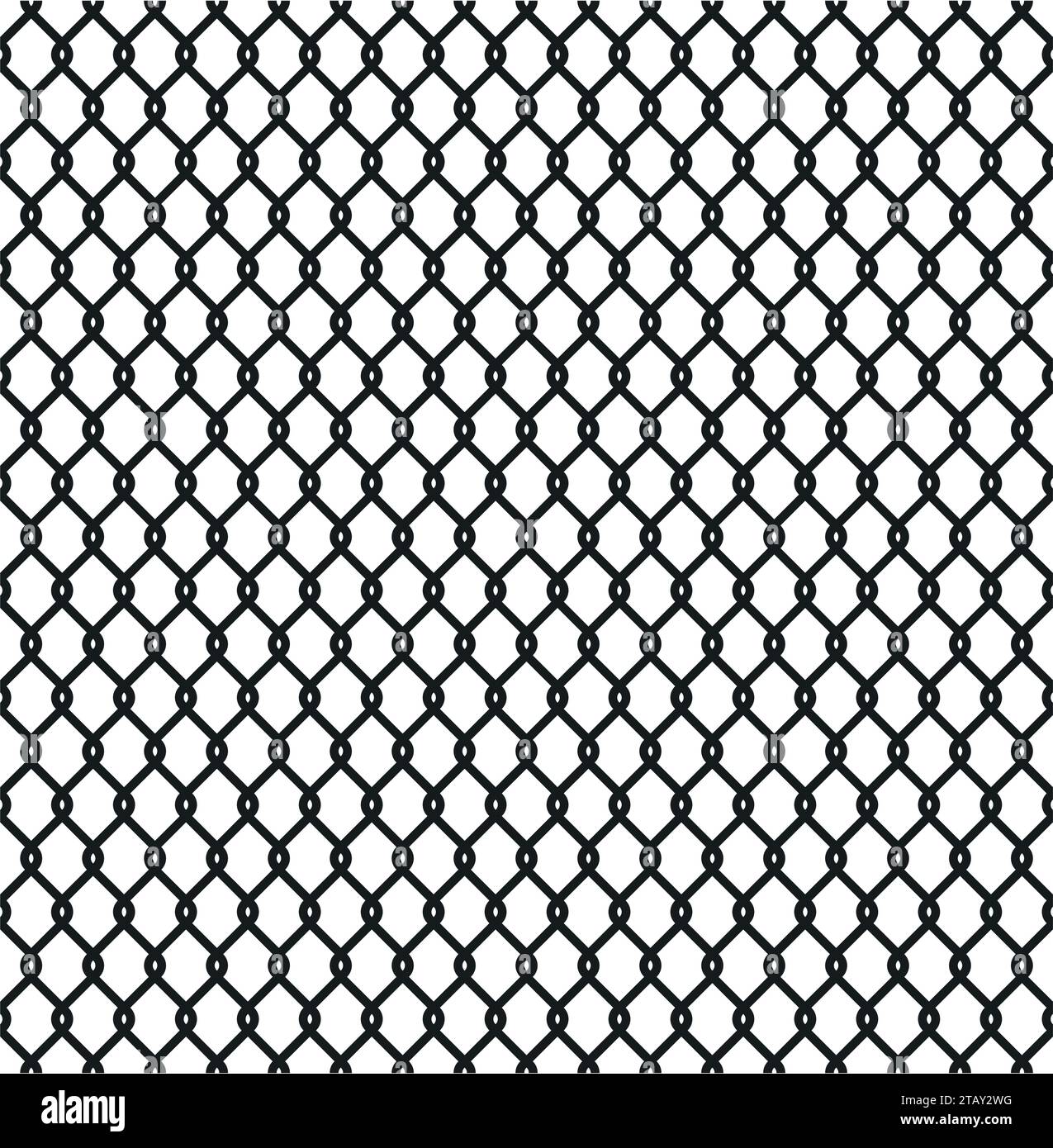 Metallic Wired Fence Seamless Pattern Isolated On White Background