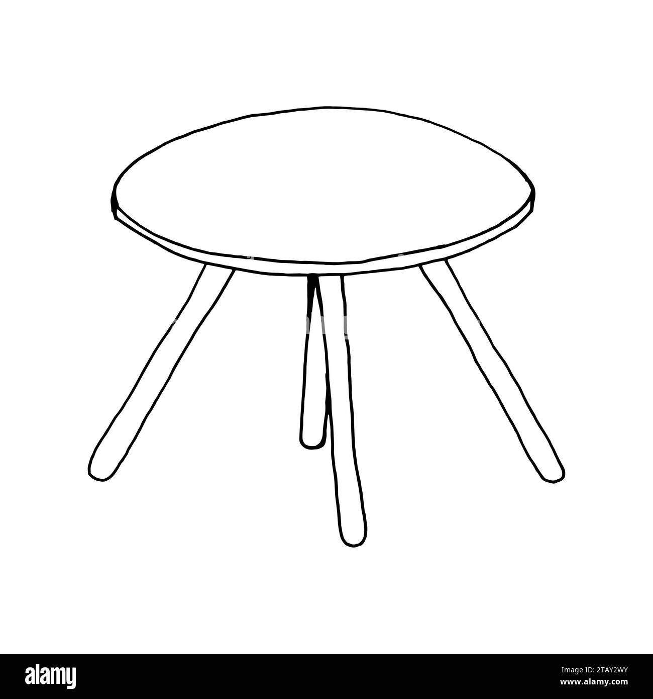 Round table hand drawn outline doodle icon. Coffee table vector sketch ...