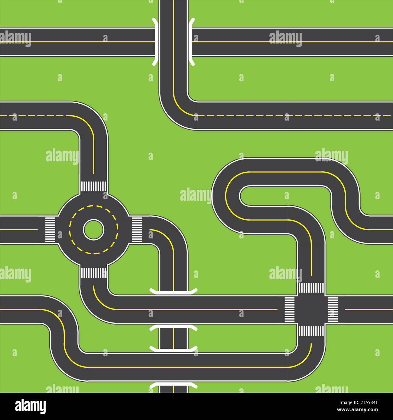 Urban Asphalt Roads. Seamless pattern. Vector illustration Stock Vector ...