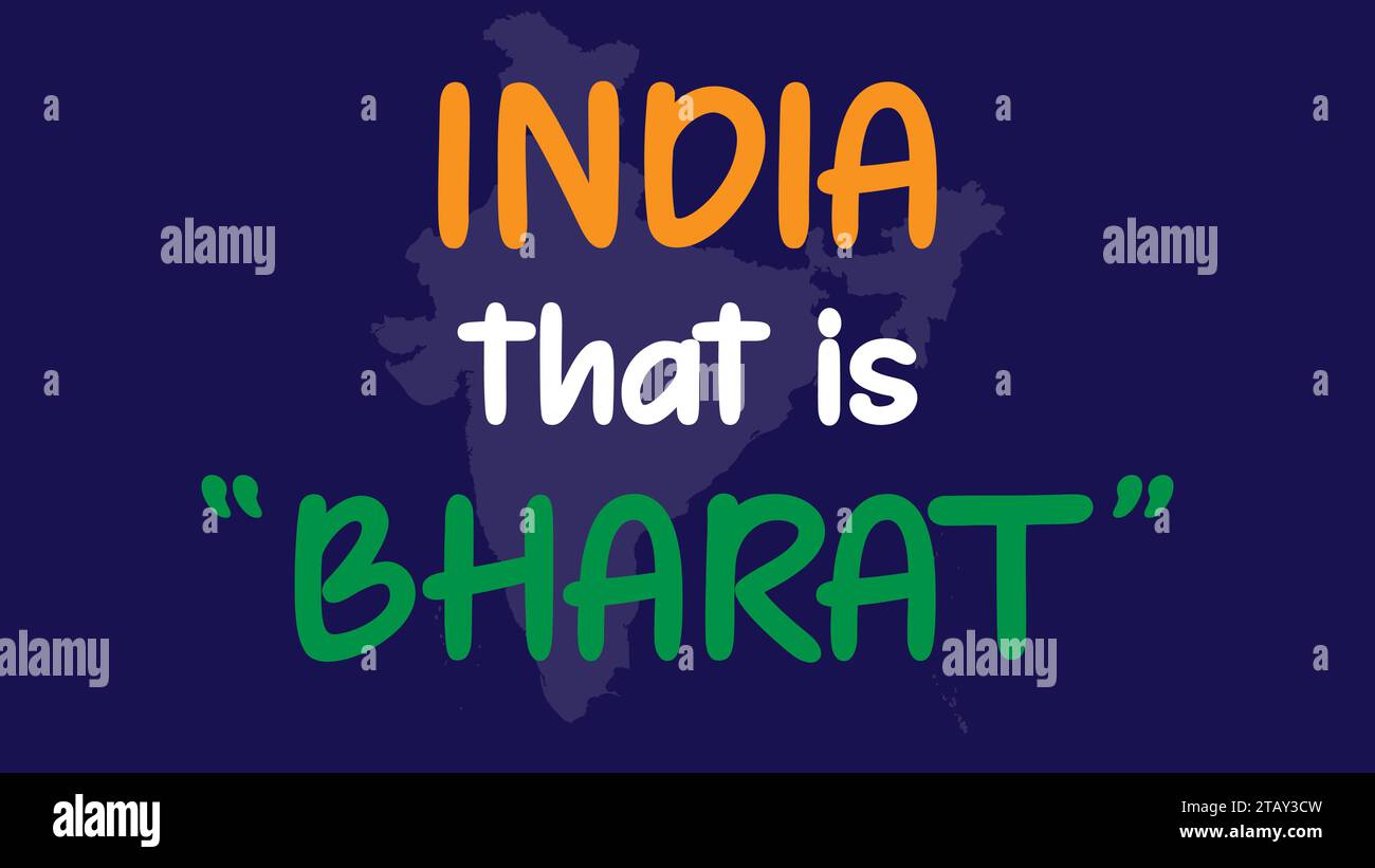 India , that is Bharat calligraphy vector illustration Stock Vector ...