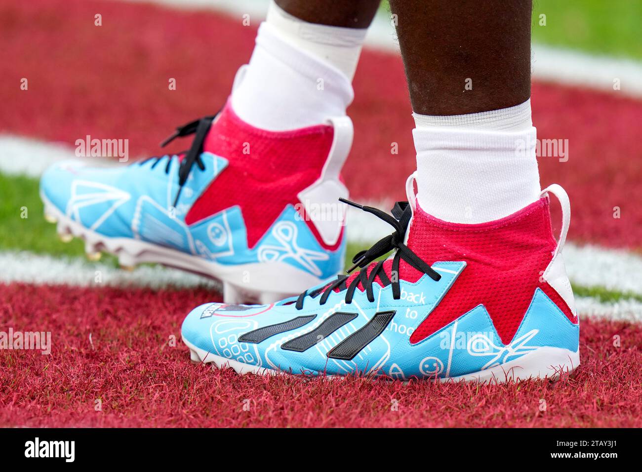 A detail shot of Tampa Bay Buccaneers linebacker Yaya Diaby cleats ...
