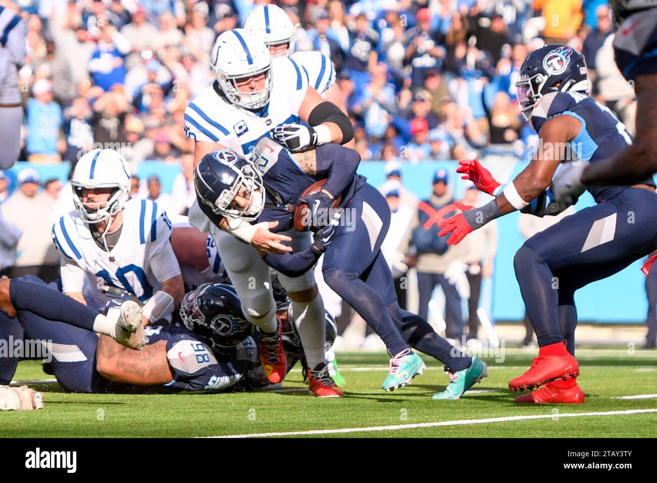 December 3, 2023: Tennessee Titans cornerback Elijah Molden (24) picks ...