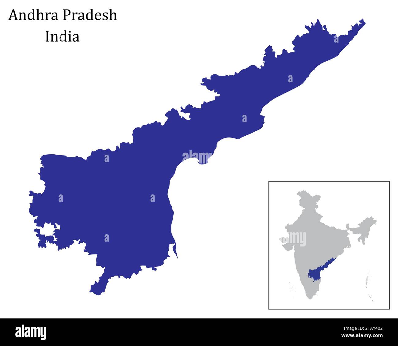 Indian state Andhra Pradesh map vector , Andhra Pradesh map Stock ...