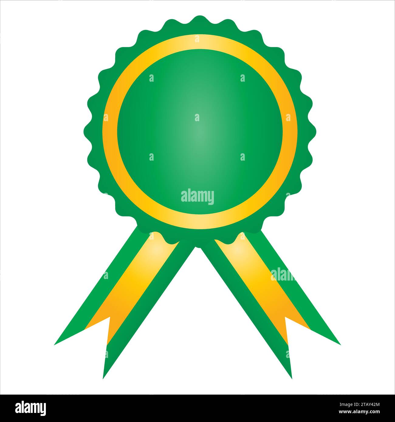 Green with golden award ribbon batch vector illustration Stock Vector ...