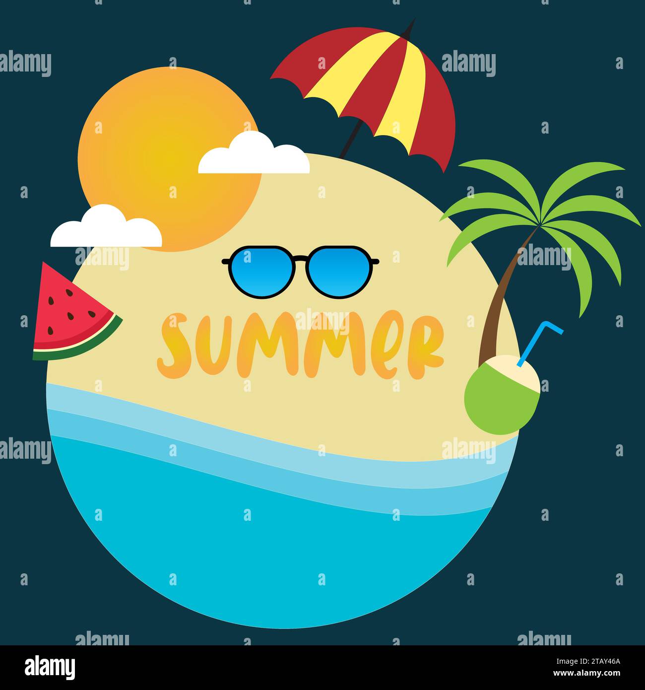 summer concept vector illustration background Stock Vector Image & Art ...