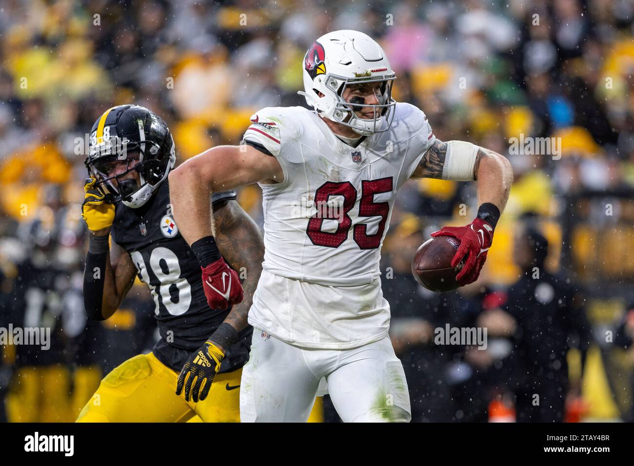 Arizona Cardinals tight end Trey McBride (85) reacts during an NFL ...