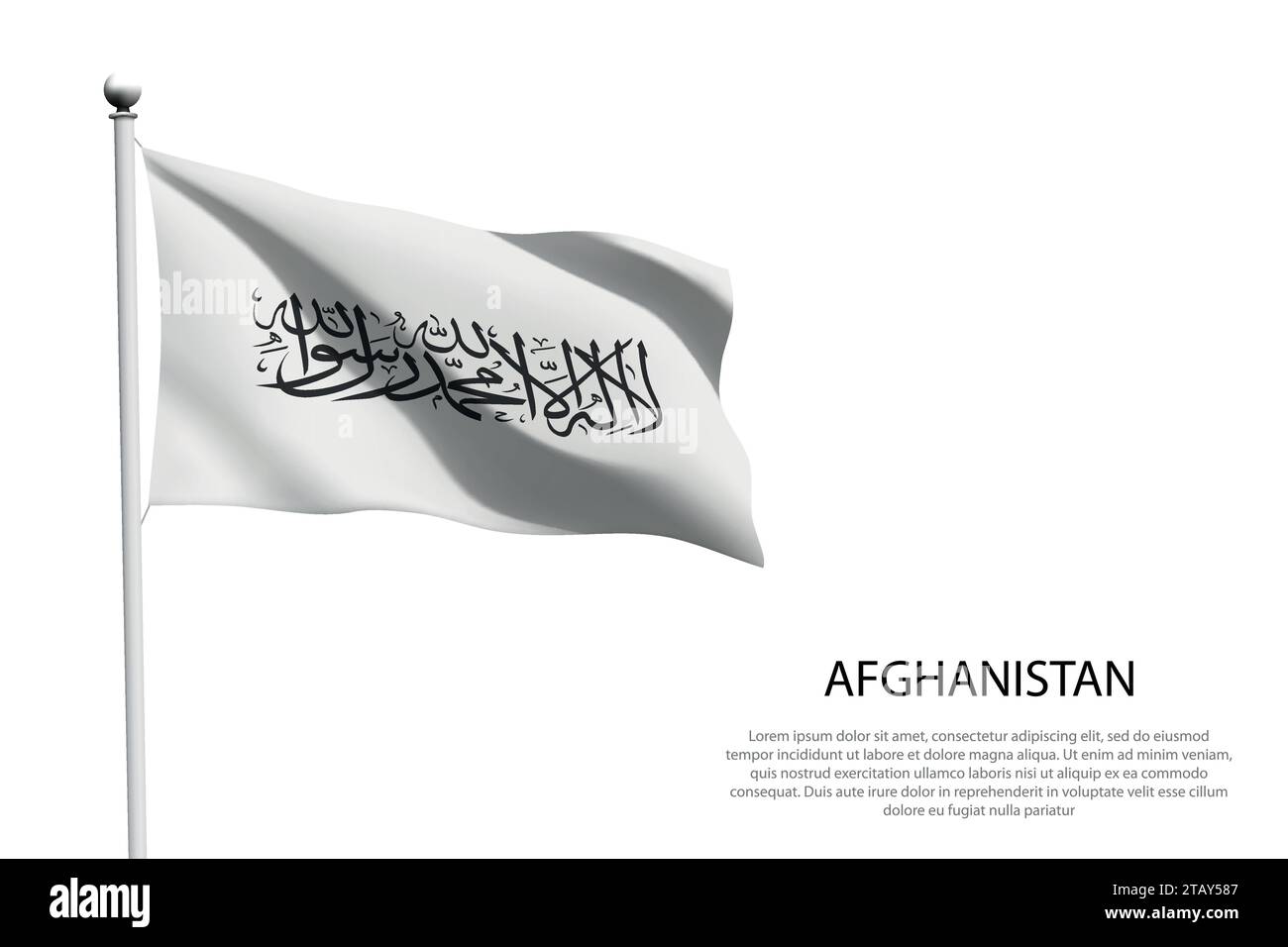 National flag Afghanistan isolated waving on white background Stock ...