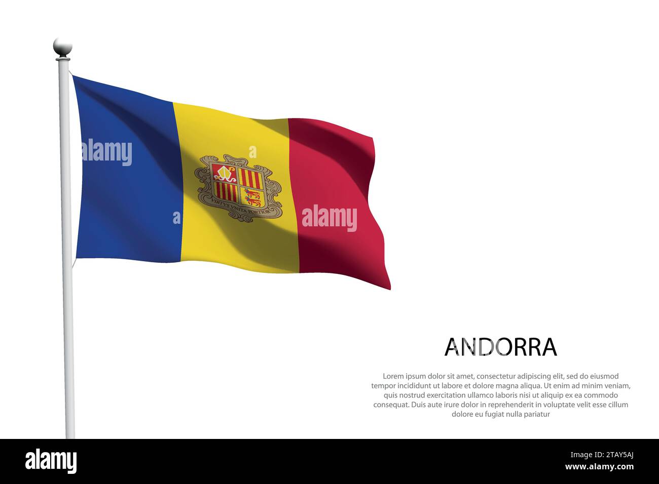 Flag of andorra waving Stock Vector Images - Alamy