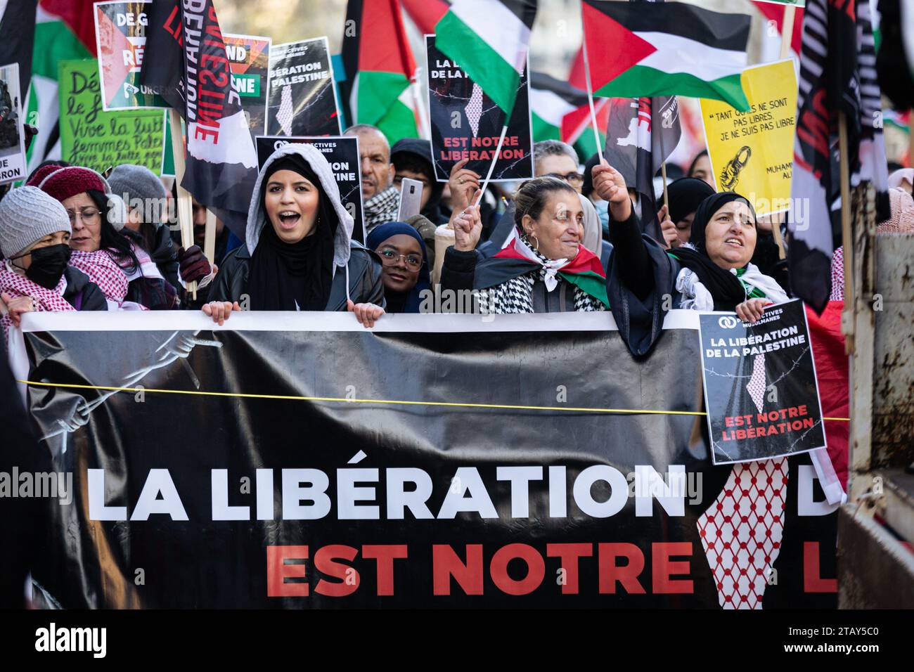 French muslim women flags hi-res stock photography and images - Alamy