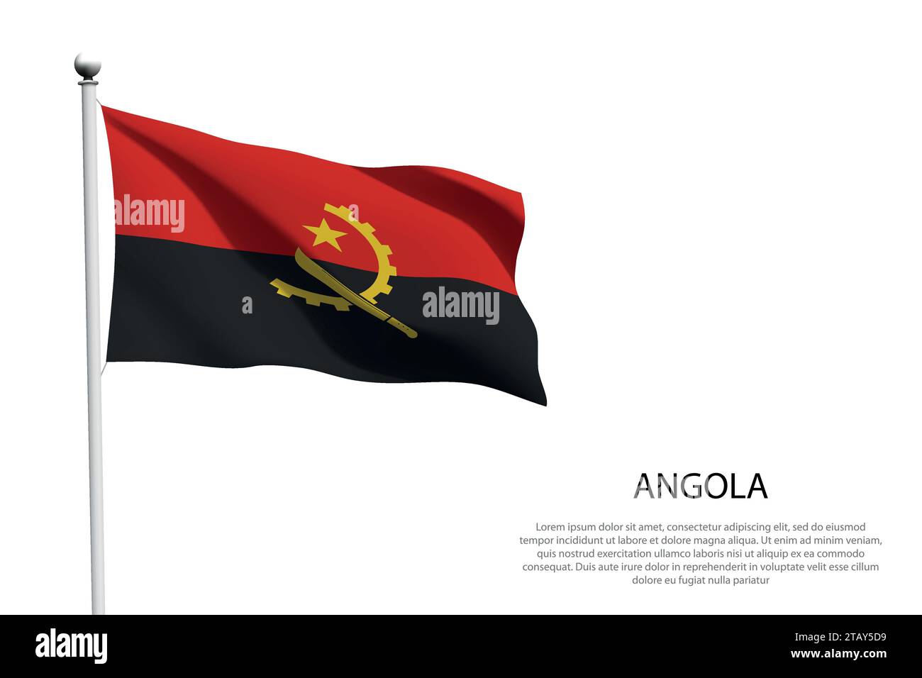 Angola flag on waving Stock Vector Images - Alamy
