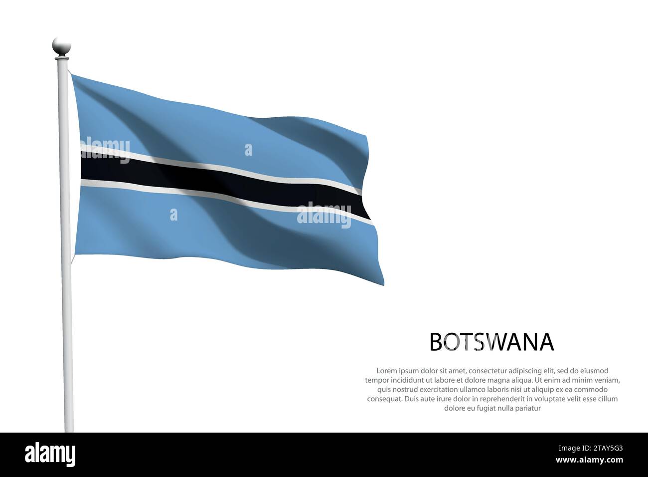 National flag Botswana isolated waving on white background Stock Vector Image & Art - Alamy