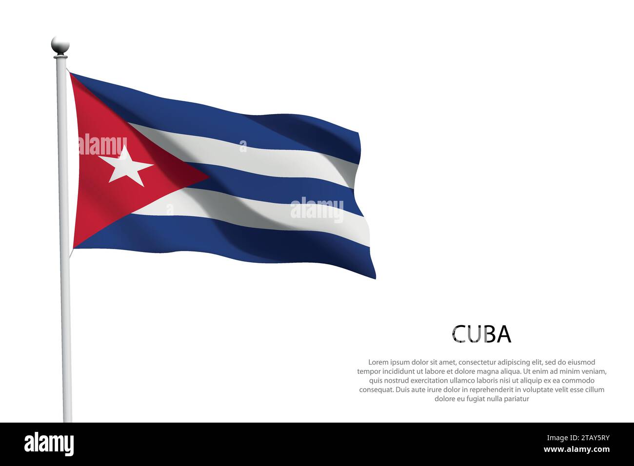 Cuba flag waving on Stock Vector Images - Alamy