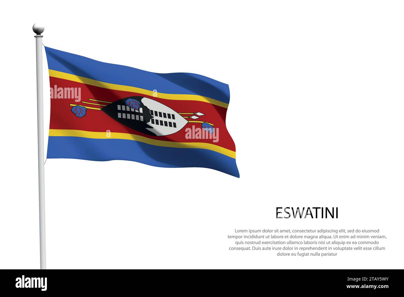 National flag Eswatini isolated waving on white background Stock Vector Image & Art - Alamy