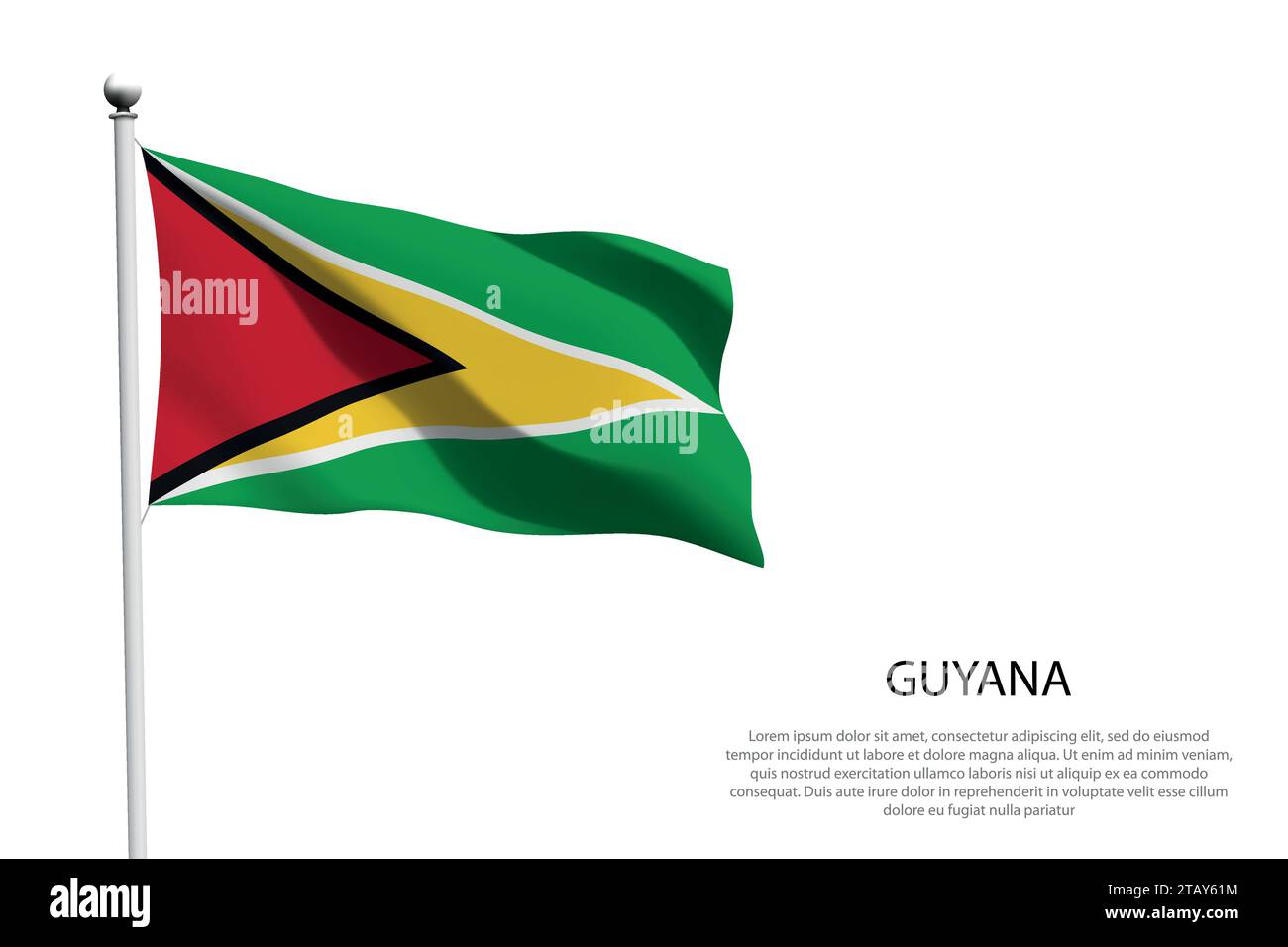 National flag Guyana isolated waving on white background Stock Vector Image & Art - Alamy