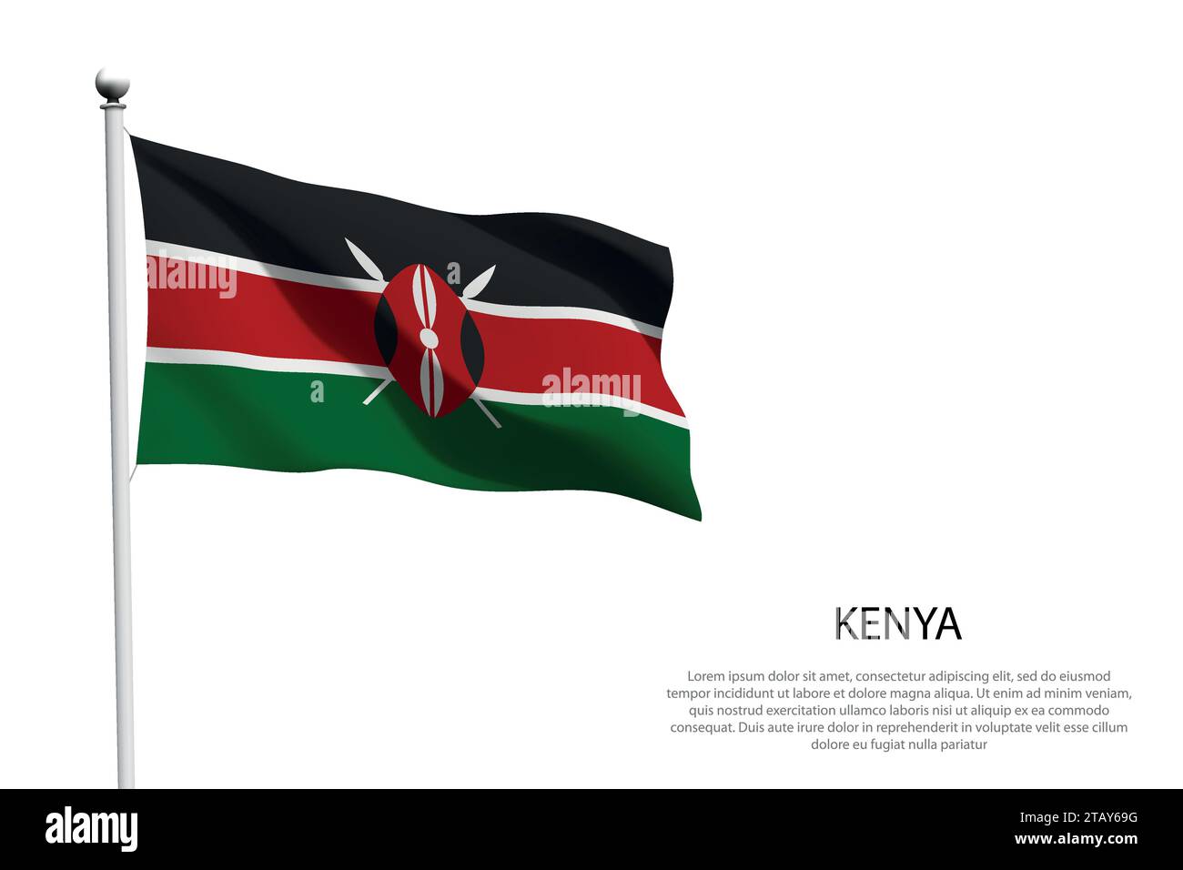 Kenya flag with emblem Cut Out Stock Images & Pictures - Alamy