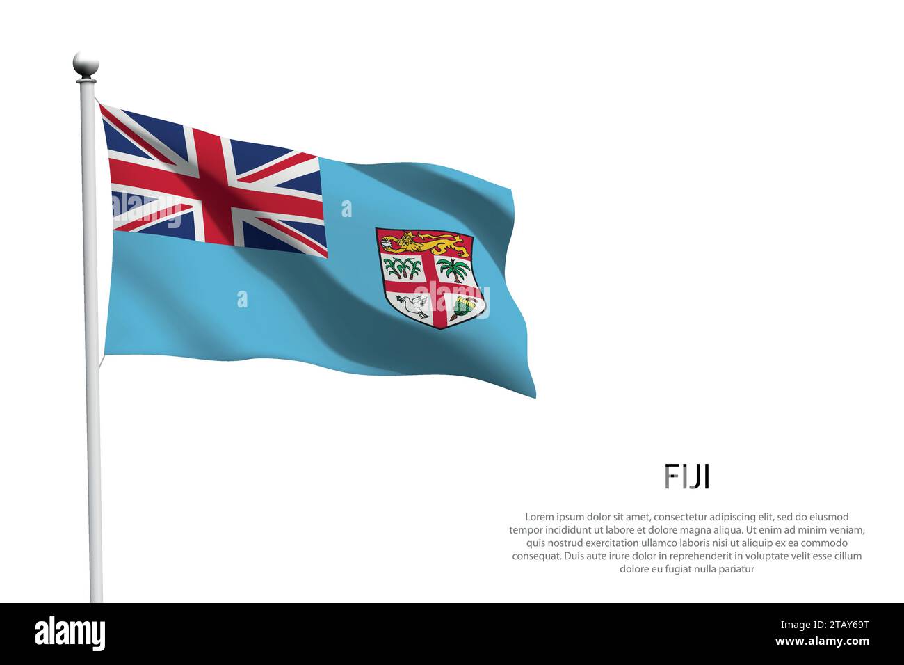 National flag Fiji isolated waving on white background Stock Vector Image & Art - Alamy