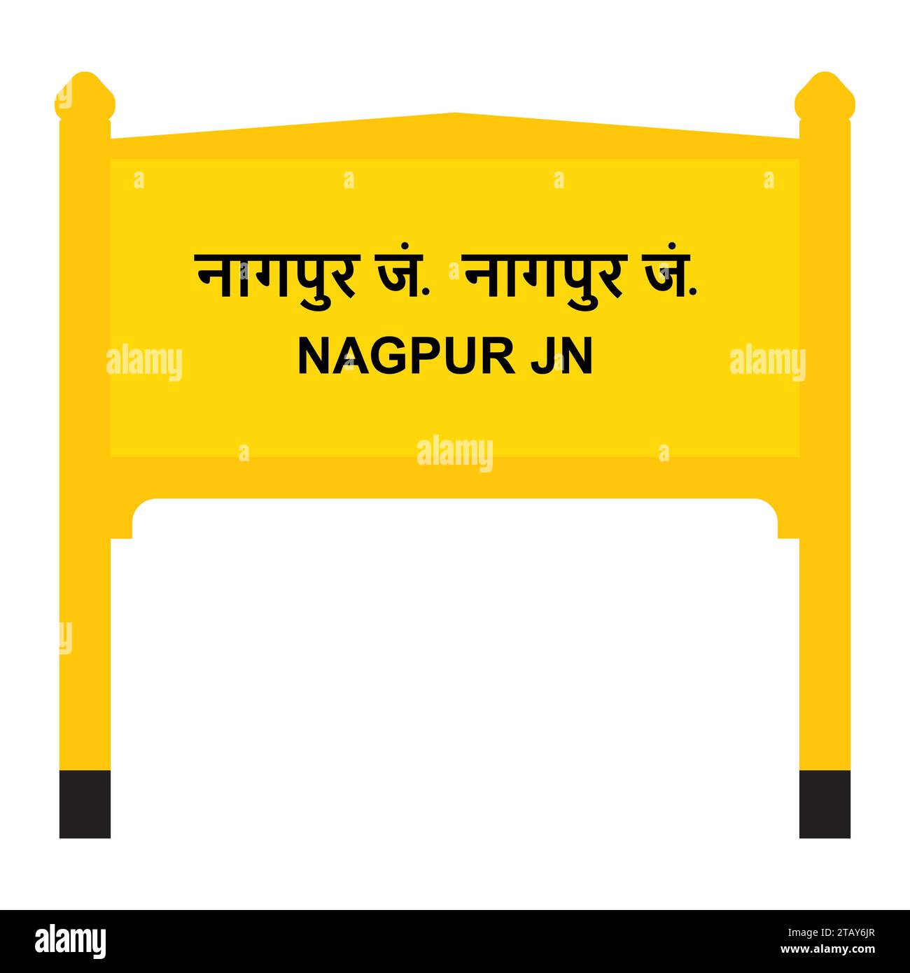 Nagpur junction railways name board isolated on white Stock Vector ...