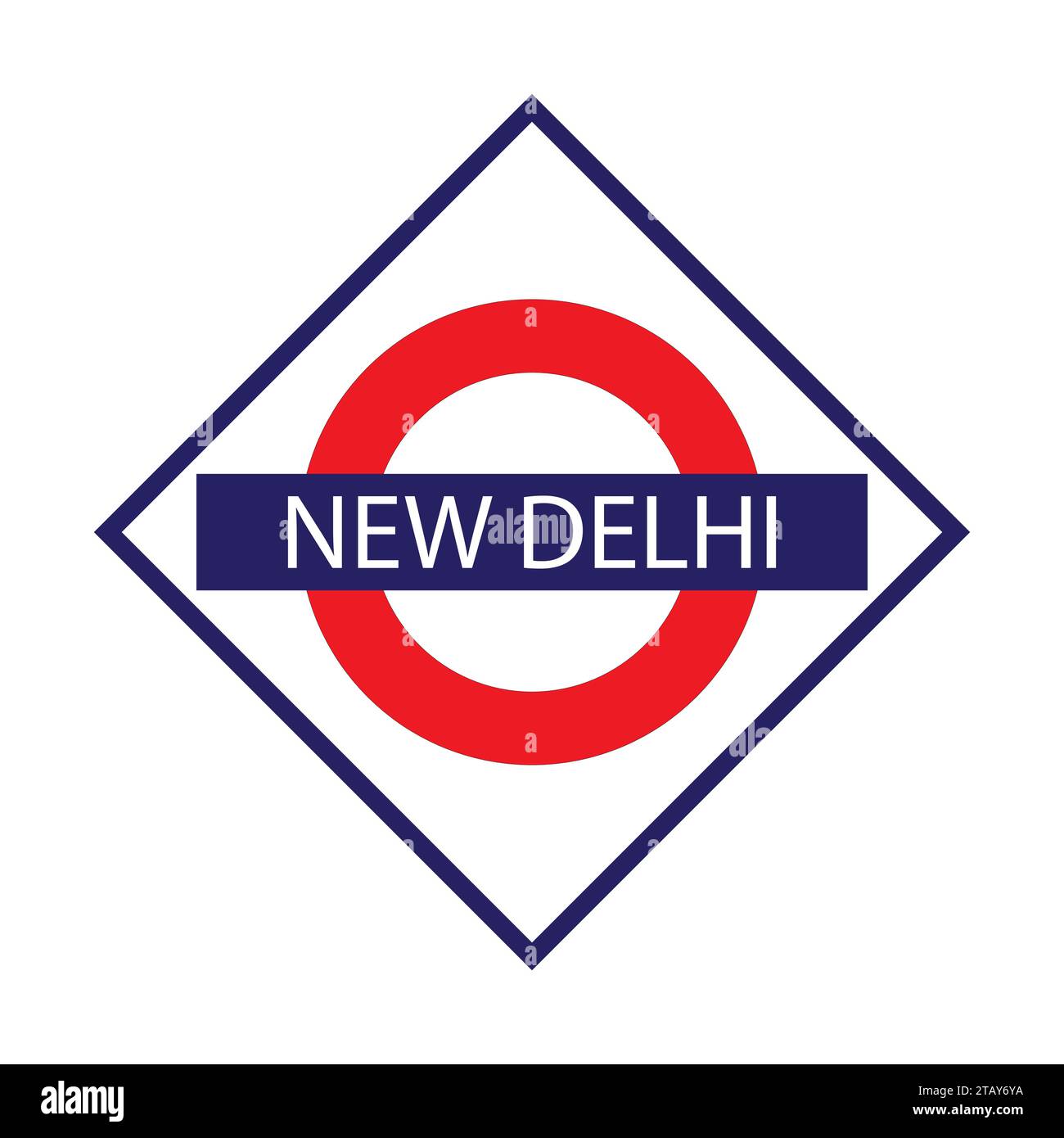New Delhi junction railways name board isolated on white Stock Vector ...