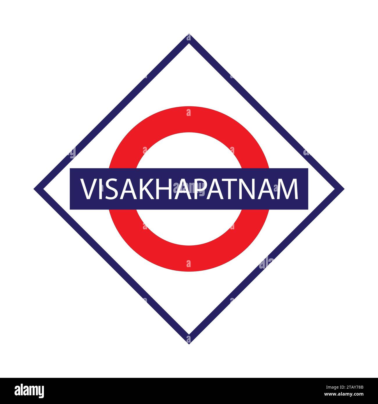 Visakhapatnam junction railways name board isolated on white Stock ...