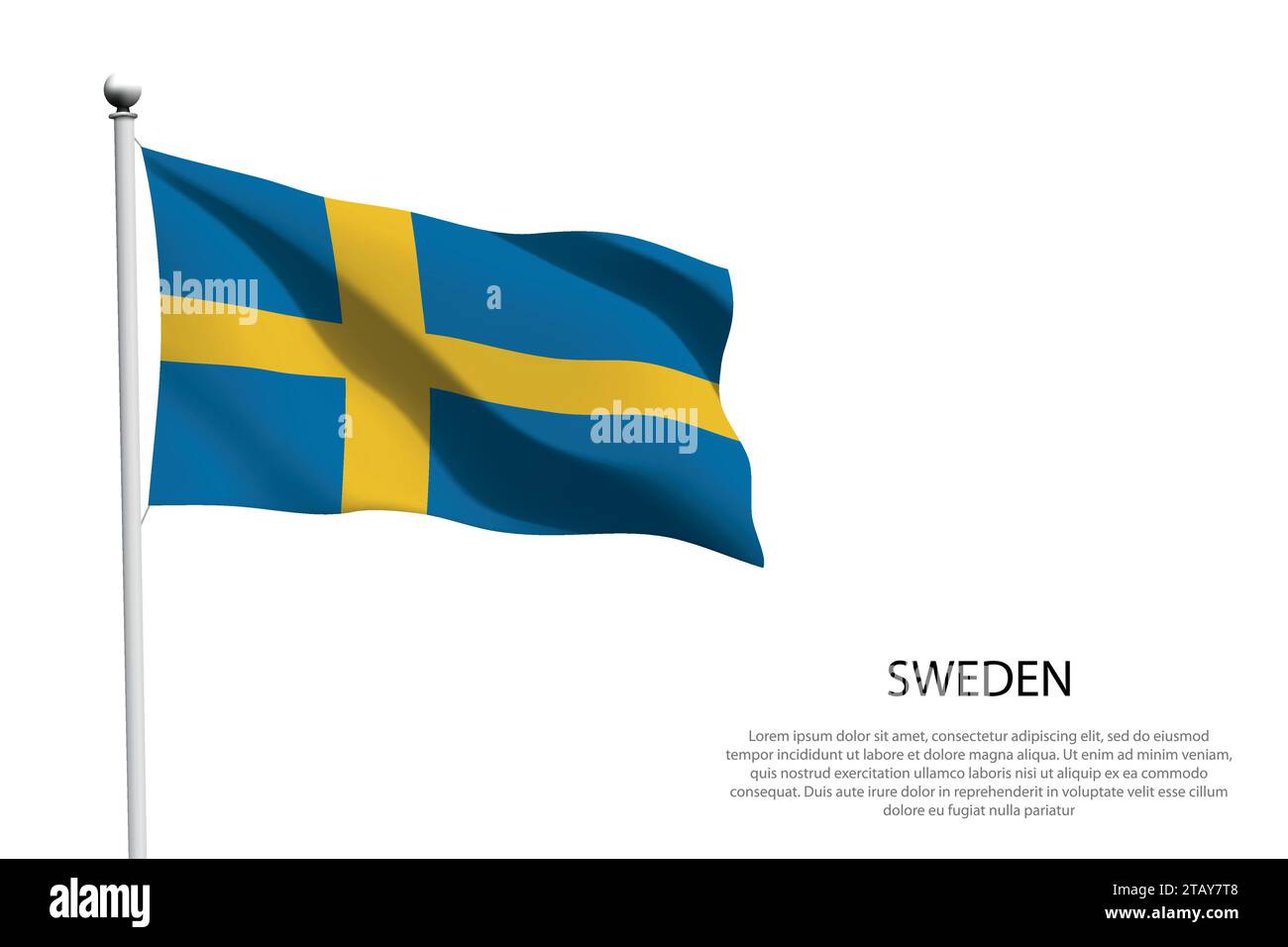 National flag Sweden isolated waving on white background Stock Vector Image & Art - Alamy