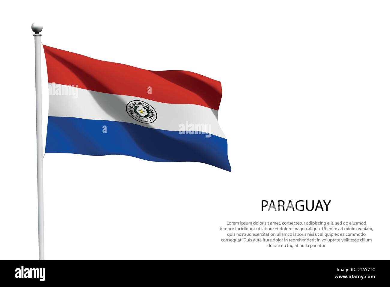 National flag Paraguay isolated waving on white background Stock Vector Image & Art - Alamy