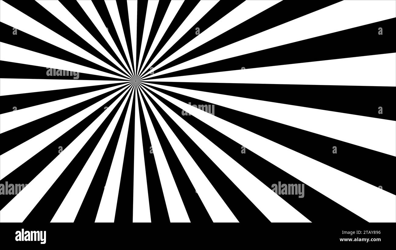 black and white sun burst background with colourful stripes and rays ...