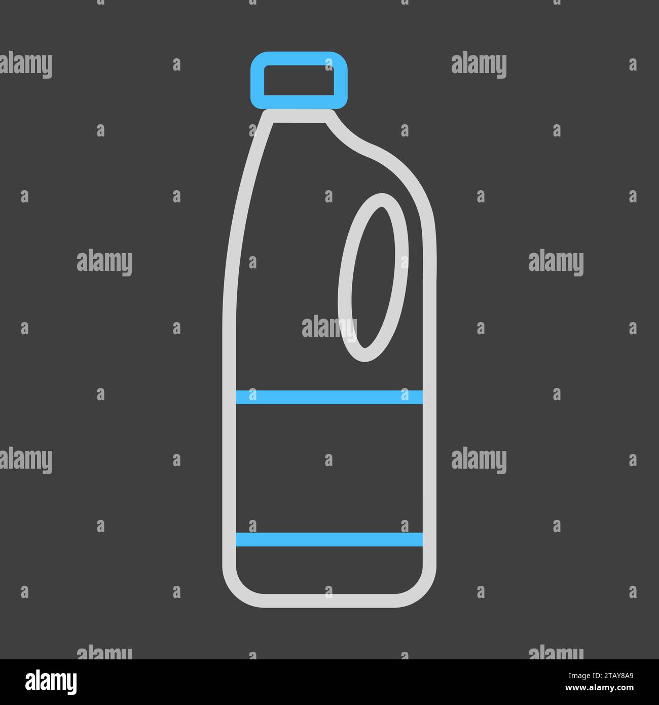 Milk plastic bottle vector on dark background icon. Dairy product sign ...