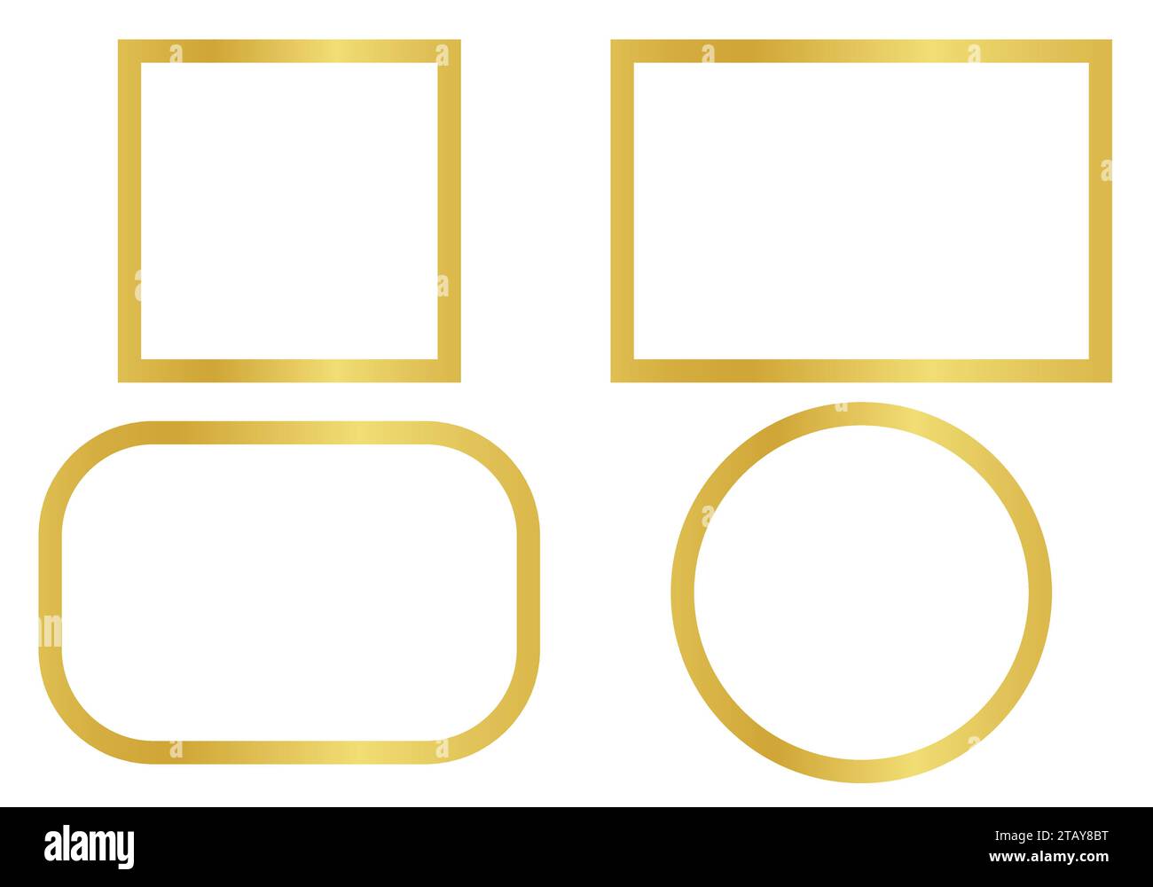 set of four frames border in golden outline Stock Vector Image & Art ...