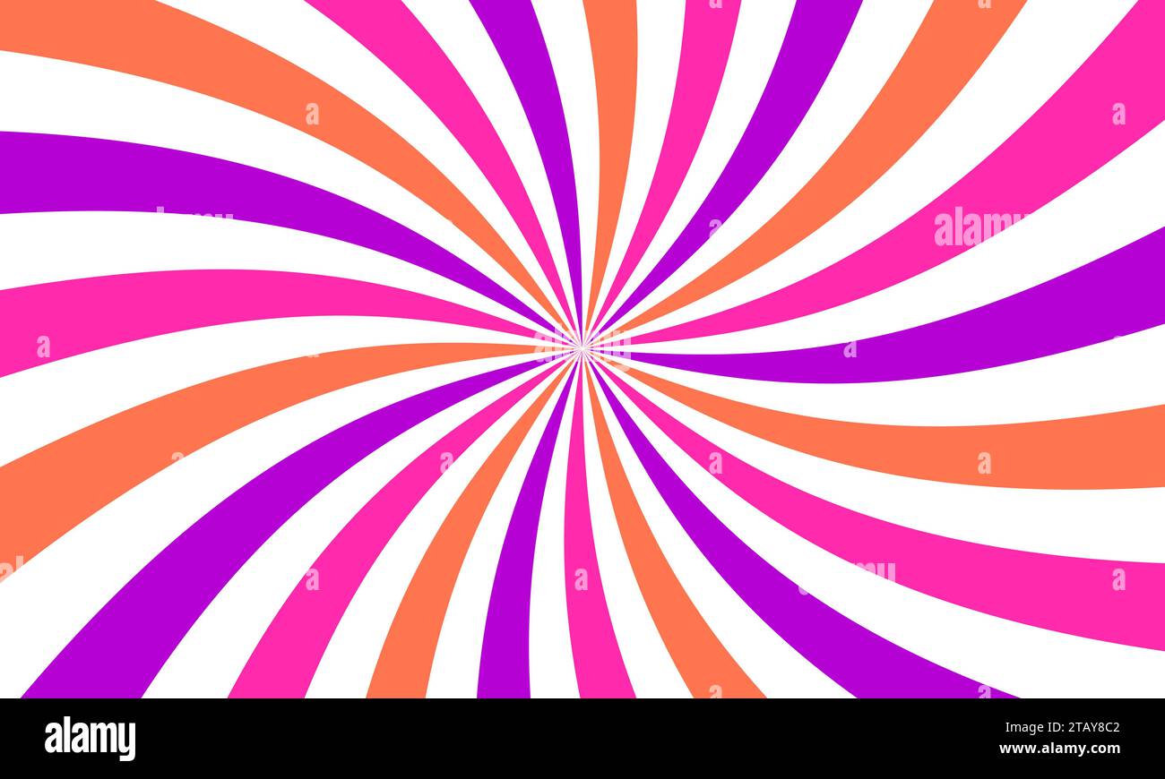 vintage pink and red sun burst twist background with colourful stripes ...