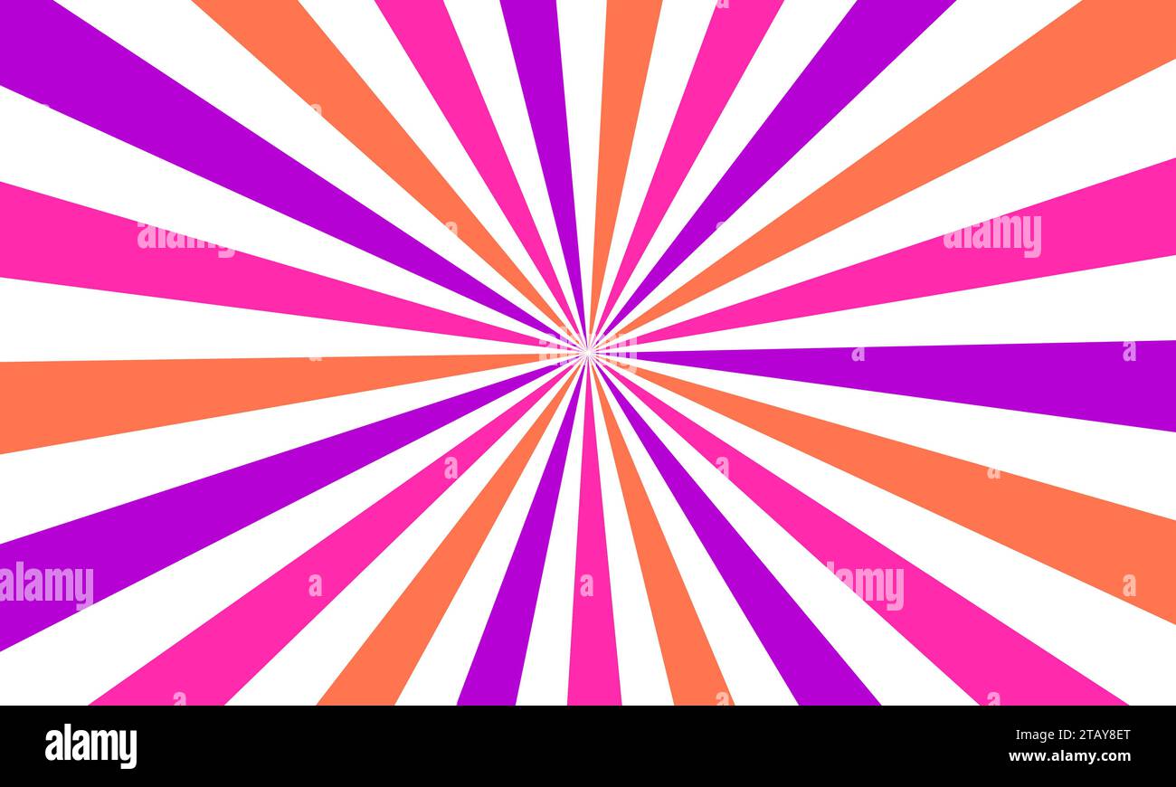 colourful pink and red sun burst background with colourful stripes and ...