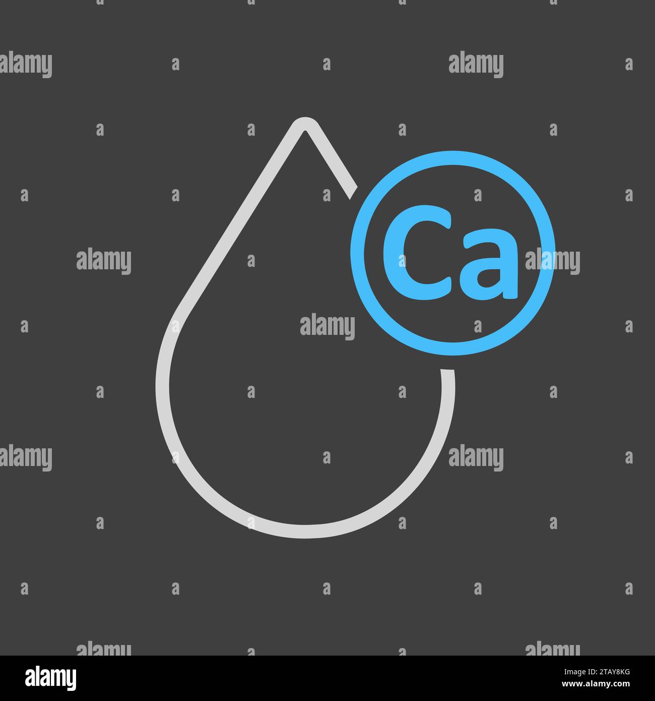 Milk drop with molecule calcium vector on dark background icon. Dairy ...