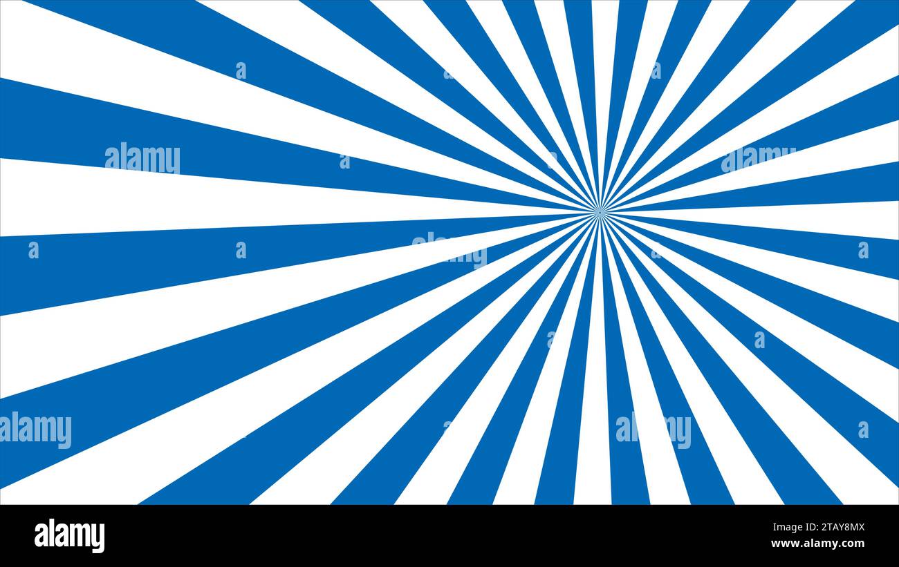 vintage blue with white sun burst background with colourful stripes and ...