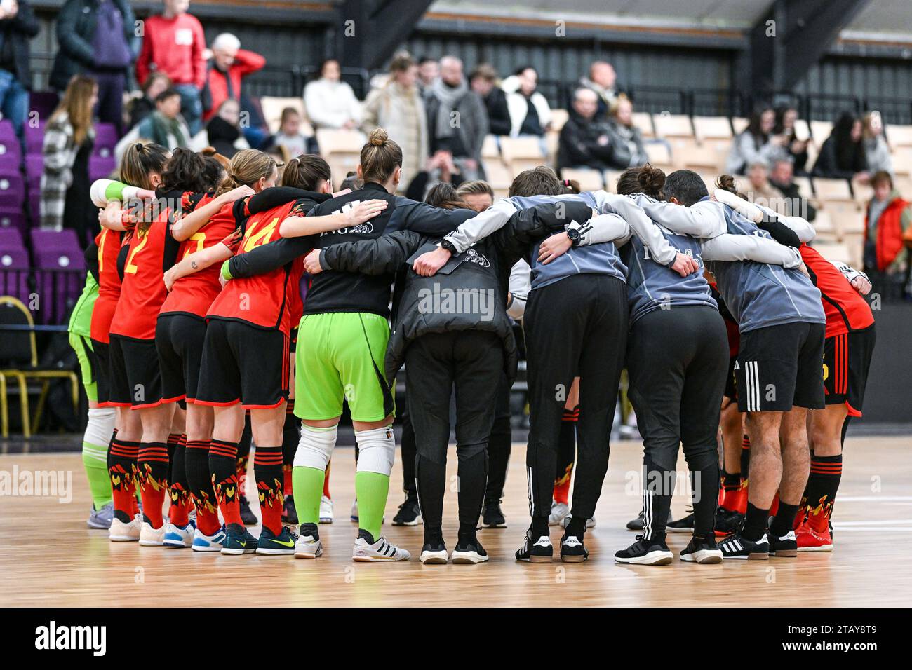 Roosdaal, Belgium. 03rd Dec, 2023. Team Belgium pictured after a futsal ...