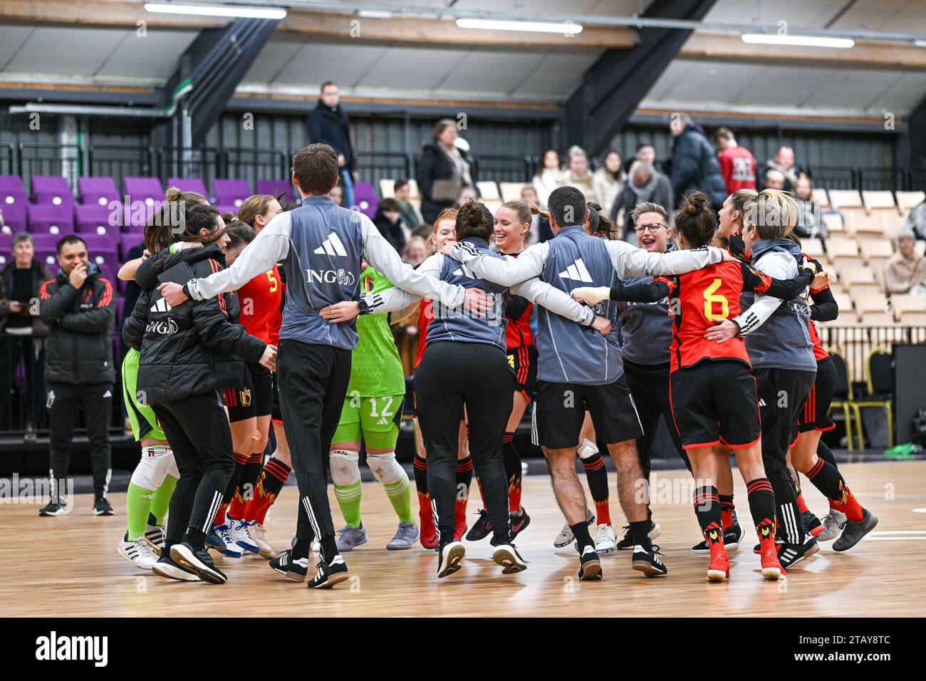Roosdaal, Belgium. 03rd Dec, 2023. Team Belgium pictured after a futsal ...