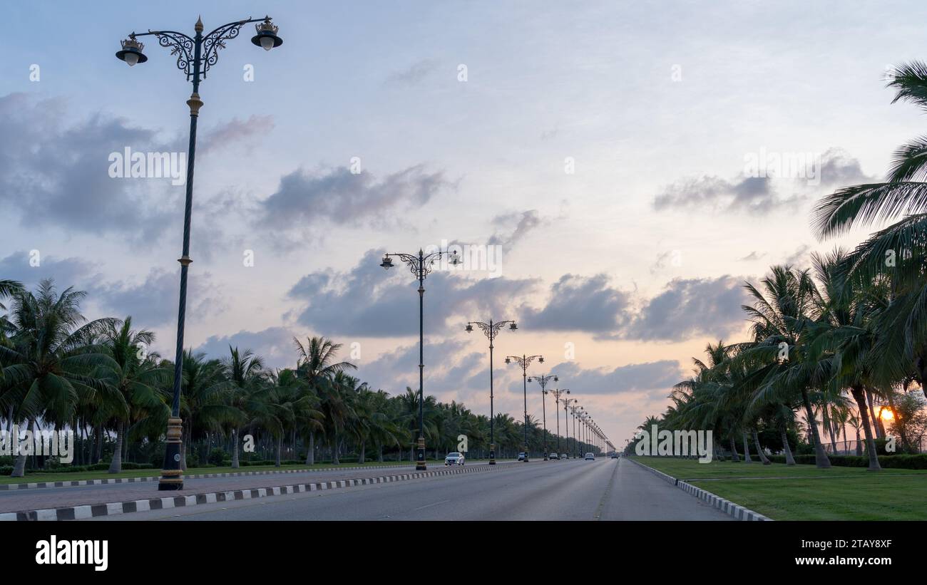 Salalah, Oman- November 11,2023- beautiful roads of salalah filled with ...