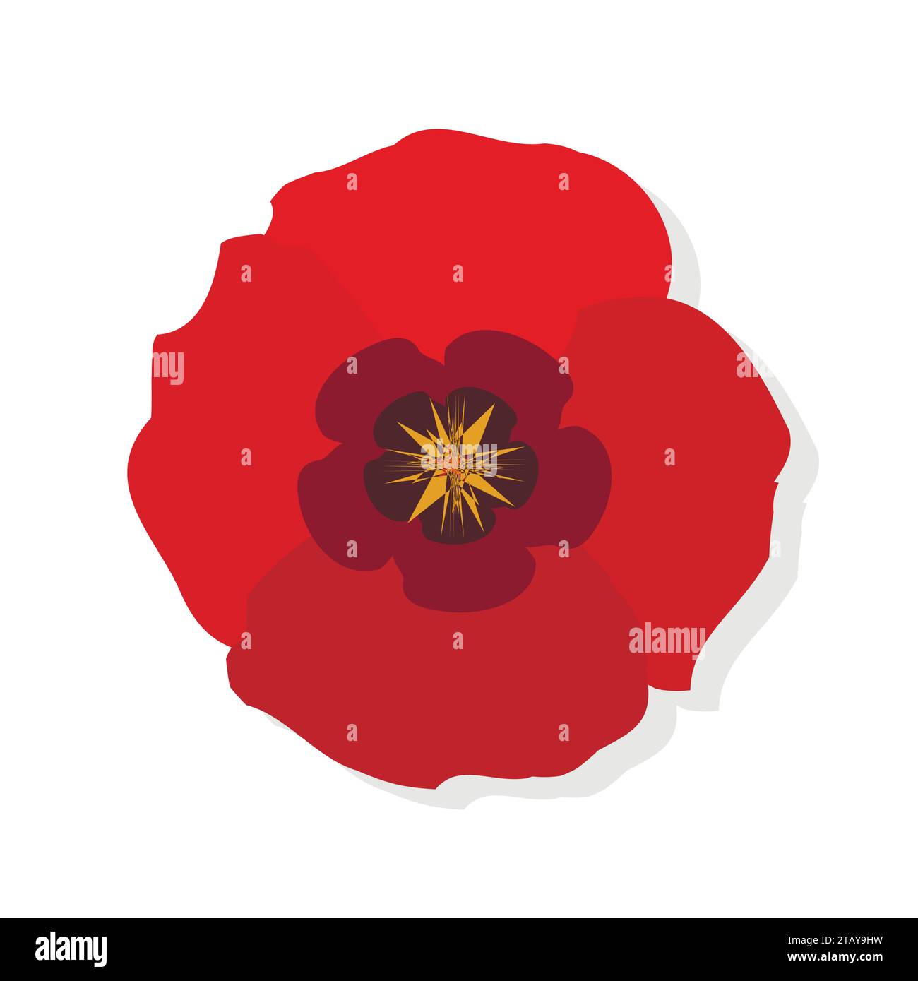 Poppy flower flat icon. Red poppies on white background. Vector ...