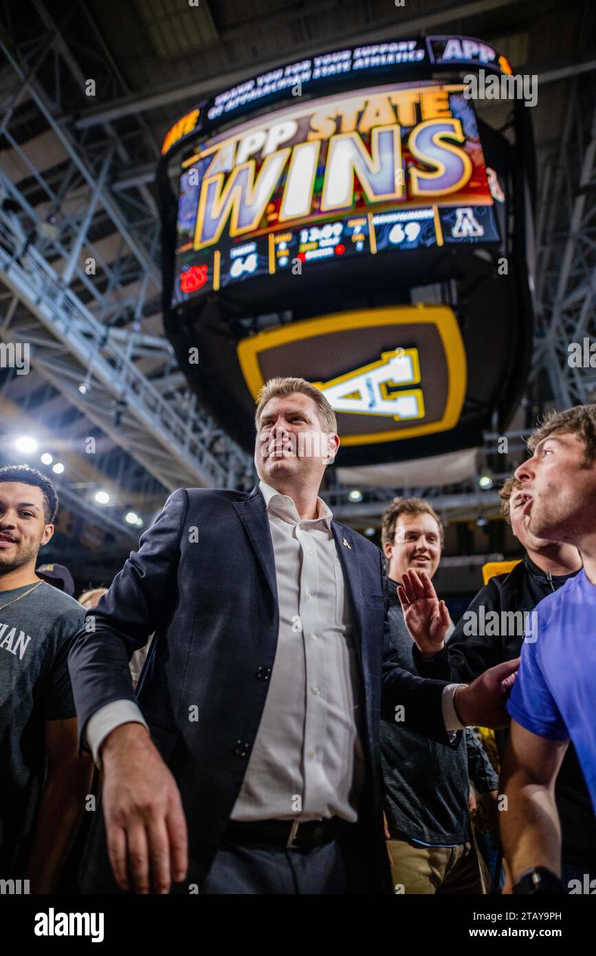 Boone, NC, USA. 3rd Dec, 2023. Appalachian State Mountaineers head ...