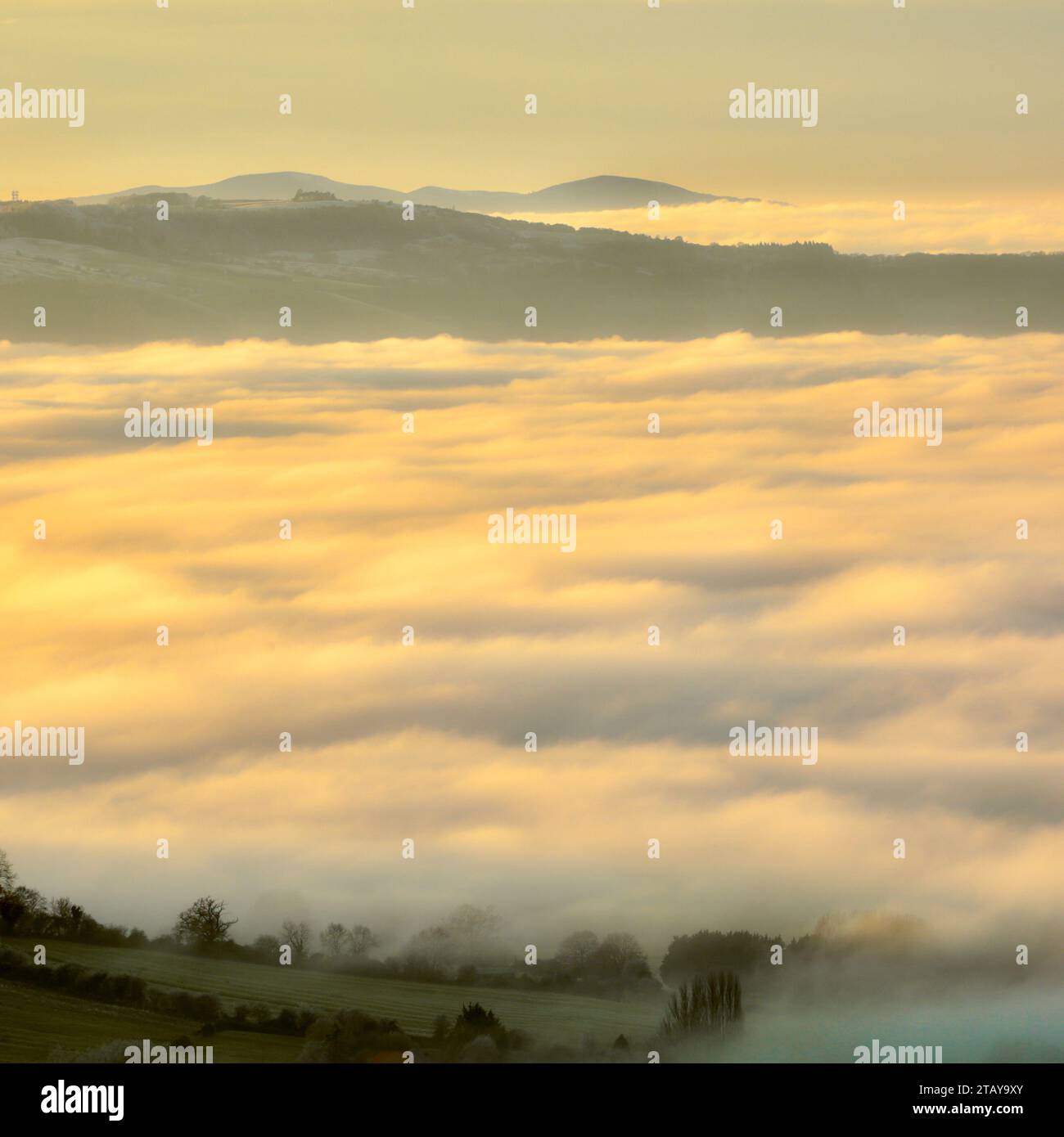 Cloud inversion , fog and mist Stock Photo - Alamy