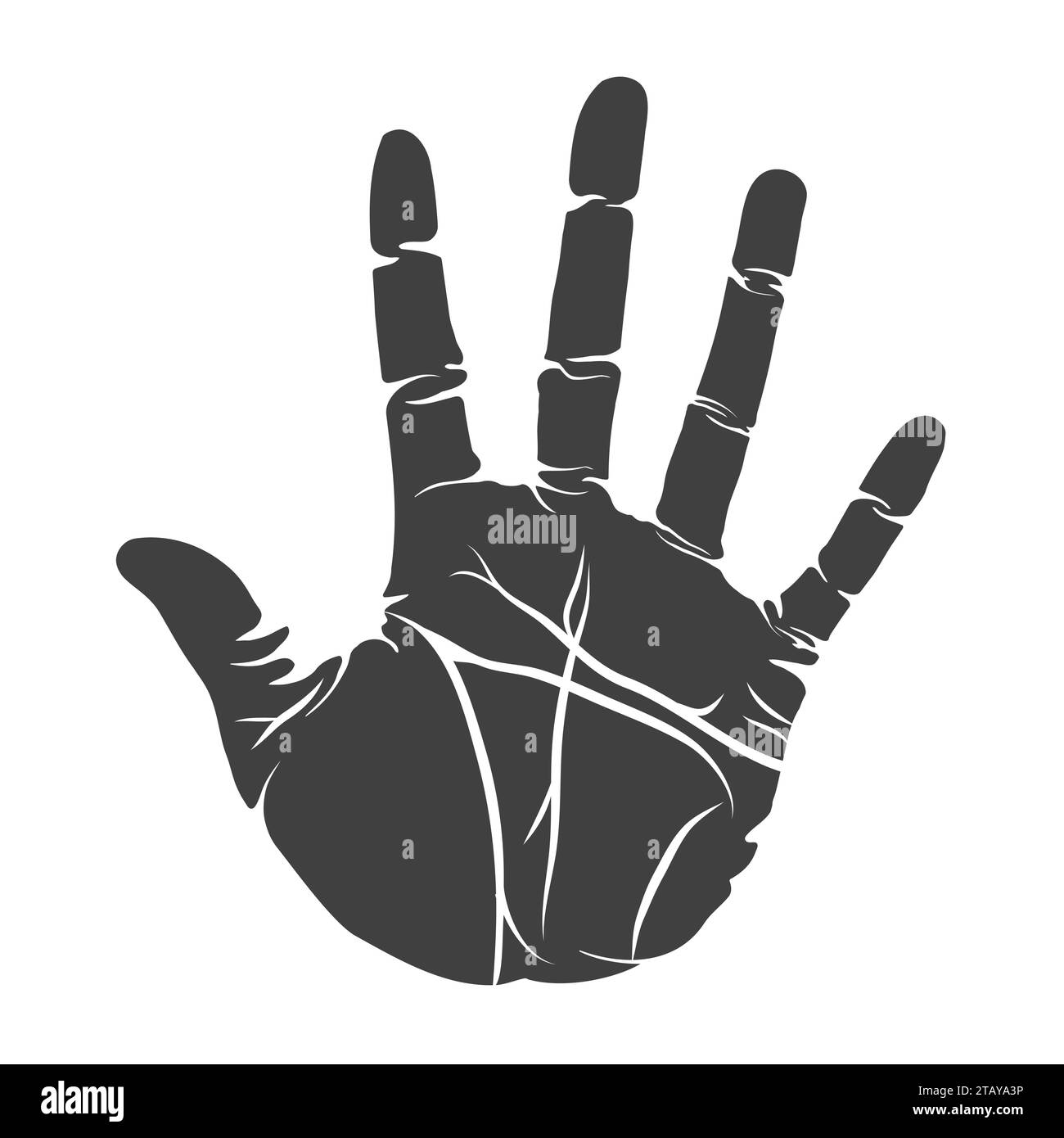 Handprint isolated on white background, Print of hand of human ...
